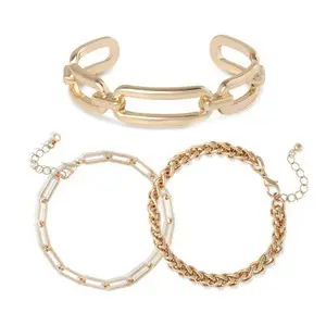 Bcbgmaxazria Chain Cuff Bracelet Set Of 3 - Gold