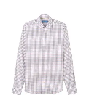 Robert Talbott Reynolds Ultra Light Weight Brushed Tattersall Shirt - Red Multi