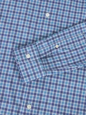 Robert Talbott Reynolds Ultra Light Weight Brushed Multi Check Shirt - Blue Multi