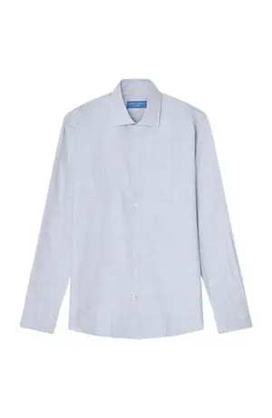 Robert Talbott Reynolds Ultra Light Weight Brushed Check Shirt Blue