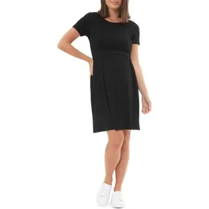 RIPE MATERNITY Rib Crop Top Nursing Dress - Black