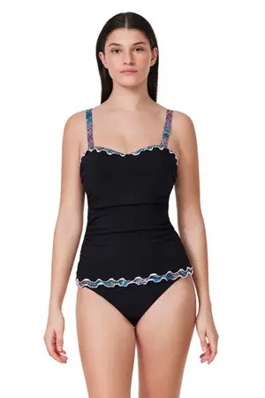 GOTTEX Layla Tricolore E-cup Tankini Top - Black