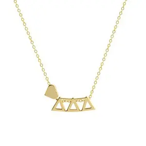 COLOR SHOUT Delta Delta Delta Sorority Gold Heart Necklace - Yellow Gold