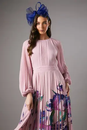 Coast Placement Print Pleat Dress