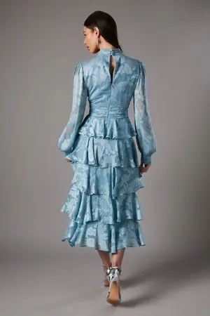 Coast Jacquard Tiered Maxi Dress