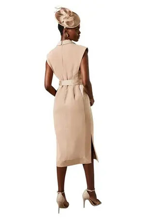 Coast Tux Satin Midi Dress - Champagne
