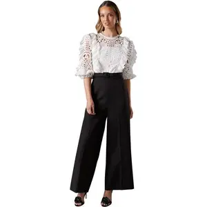 Coast Lace Cut Out Belted Jumpsuit - Mono
