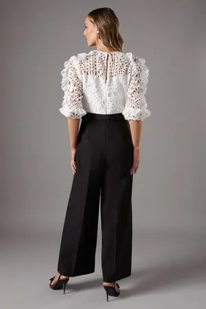 Coast Lace Cut Out Belted Jumpsuit