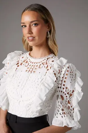 Coast Lace Cut Out Belted Jumpsuit