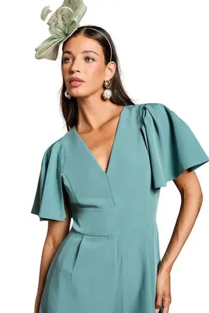 Coast Flutter Sleeve Plunge Wide Leg Jumpsuit
