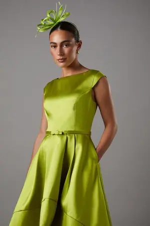 Coast High-low Twill Midi Dress With Open Back