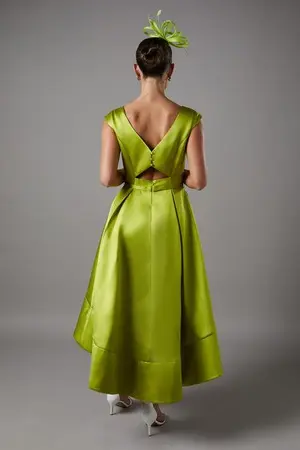 Coast High-low Twill Midi Dress With Open Back