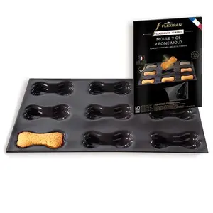 SILPAT Flexipan 9 Bones Pet Treats Premium Silicone Baking Pan - Black