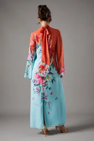 Coast Printed Tie Back Column Maxi Dress