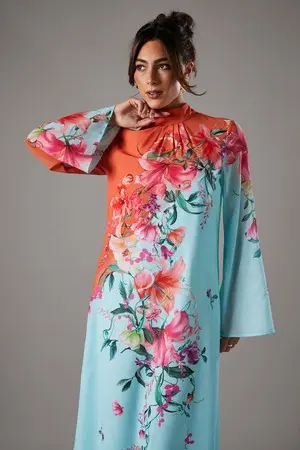 Coast Printed Tie Back Column Maxi Dress