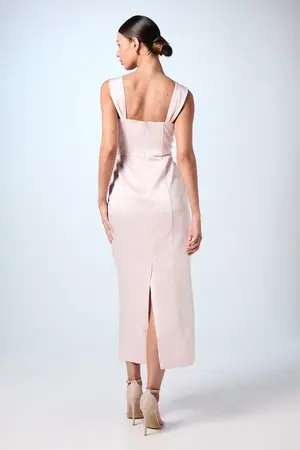 Coast Corset Column Midi Bridesmaids Dress