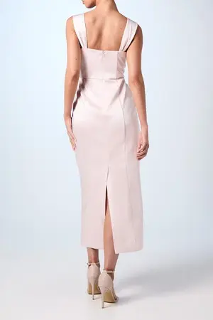 Coast Corset Column Midi Bridesmaids Dress