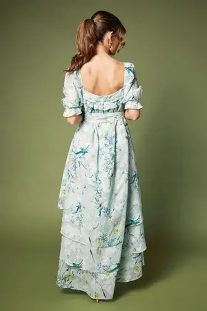 Coast Short Sleeve Printed Chiffon Midi Dress