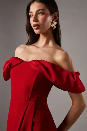 Coast Volume Sleeve Corset Column Maxi Dress