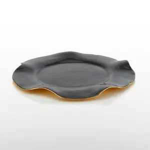 LUNARES Ruffled Graphite Plate - Gold