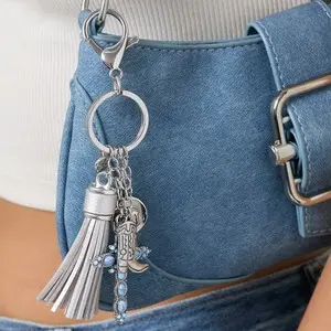 Jessica Simpson Western Cross & Tassel Charm Keychain