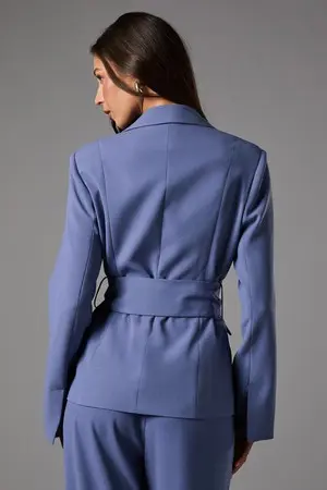 Coast Wrap Tie Front Blazer - Blue