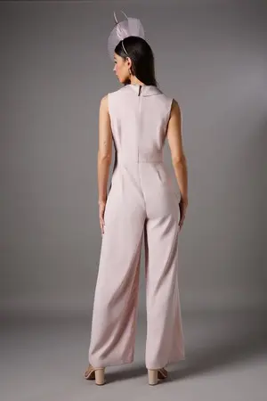 Coast Crepe V-neck Wrap Wide Leg Jumpsuit