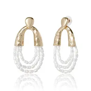 Bcbgmaxazria Faux Pearl Hoop Earrings