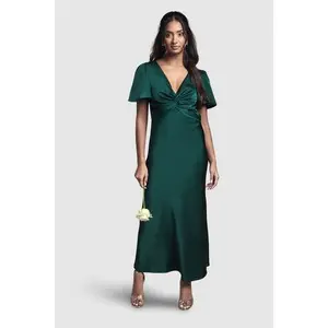 OASIS Satin Midi Bridesmaid Dress - Emerald