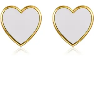 ANNA ZUCKERMAN Petit Love Stud Earrings - White