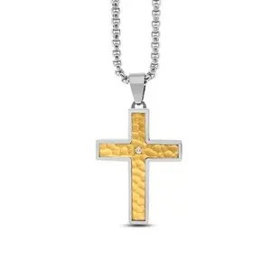 ANNA ZUCKERMAN Thorren Cross Pendant Necklace - Platinum