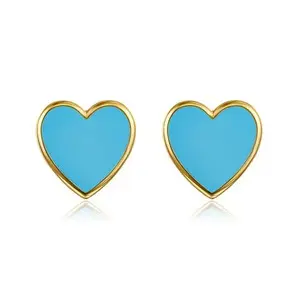 ANNA ZUCKERMAN Petit Love Stud Earrings - Sky Blue