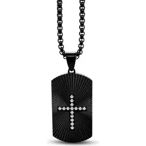 ANNA ZUCKERMAN Raylur Cross Necklace - Black