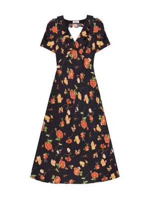 RO&ZO Floral Print Tie Back Dress