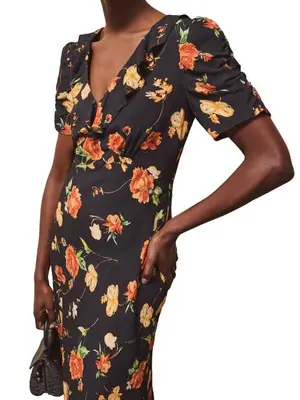 RO&ZO Floral Print Tie Back Dress