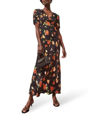 RO&ZO Floral Print Tie Back Dress