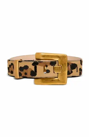 BALMAIN Anthem Leopard Print Leather Belt