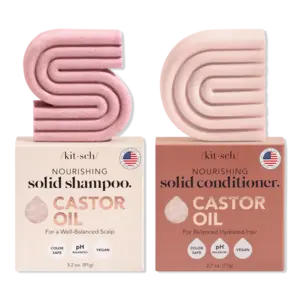 KITSCH Castor Oil Shampoo + Conditioner Bar Combo Sugared Amber - One-color