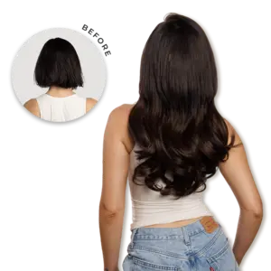 INH HAIR Xtra Inches 16" 5pc Clip-ins - Dark Brown