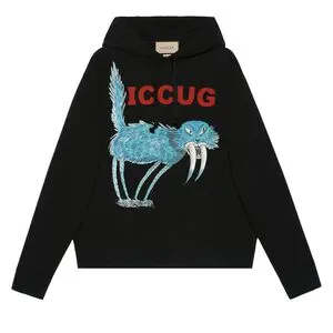Gucci Sweatshirt With Iccug Animal Print - Black