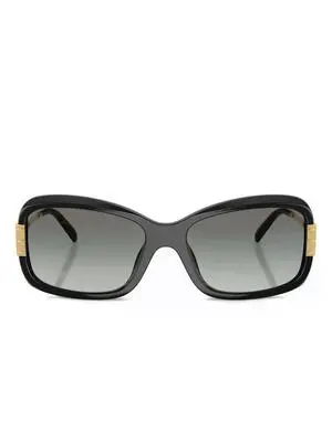 Tory Burch Geometric Sunglasses With Embellished Temples - Black