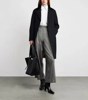 Max Mara Virgin Wool-blend Herringbone Trousers