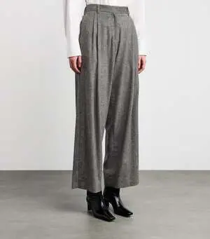 Max Mara Virgin Wool-blend Herringbone Trousers