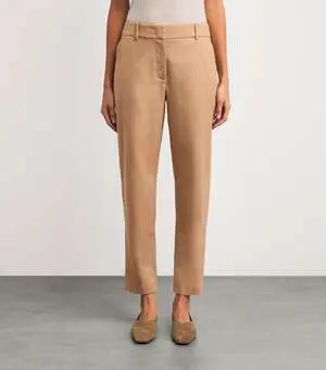 Eleventy Wool-blend Metallic Straight Trousers