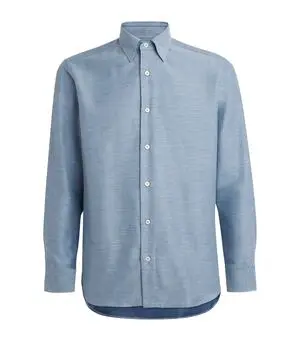 Brioni Brioni Cotton-Cashmere Shirt Blue