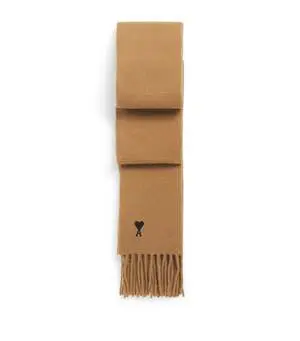 Ami Wool De Coeur Scarf - Beige