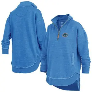 PRESSBOX Florida Gators Poncho Quarter-zip Sweatshirt - Royal