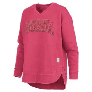PRESSBOX Georgia Bulldogs Westin Poncho V-neck Pullover Sweatshirt