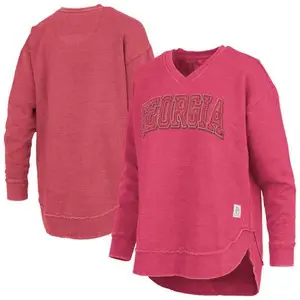 PRESSBOX Georgia Bulldogs Westin Poncho V-neck Pullover Sweatshirt