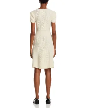 3.1 Phillip Lim Wool Cable Knit Mock Neck Dress